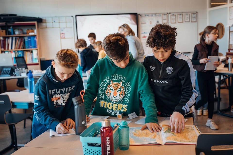 Bewegend leren en samenwerken tijdens topografie